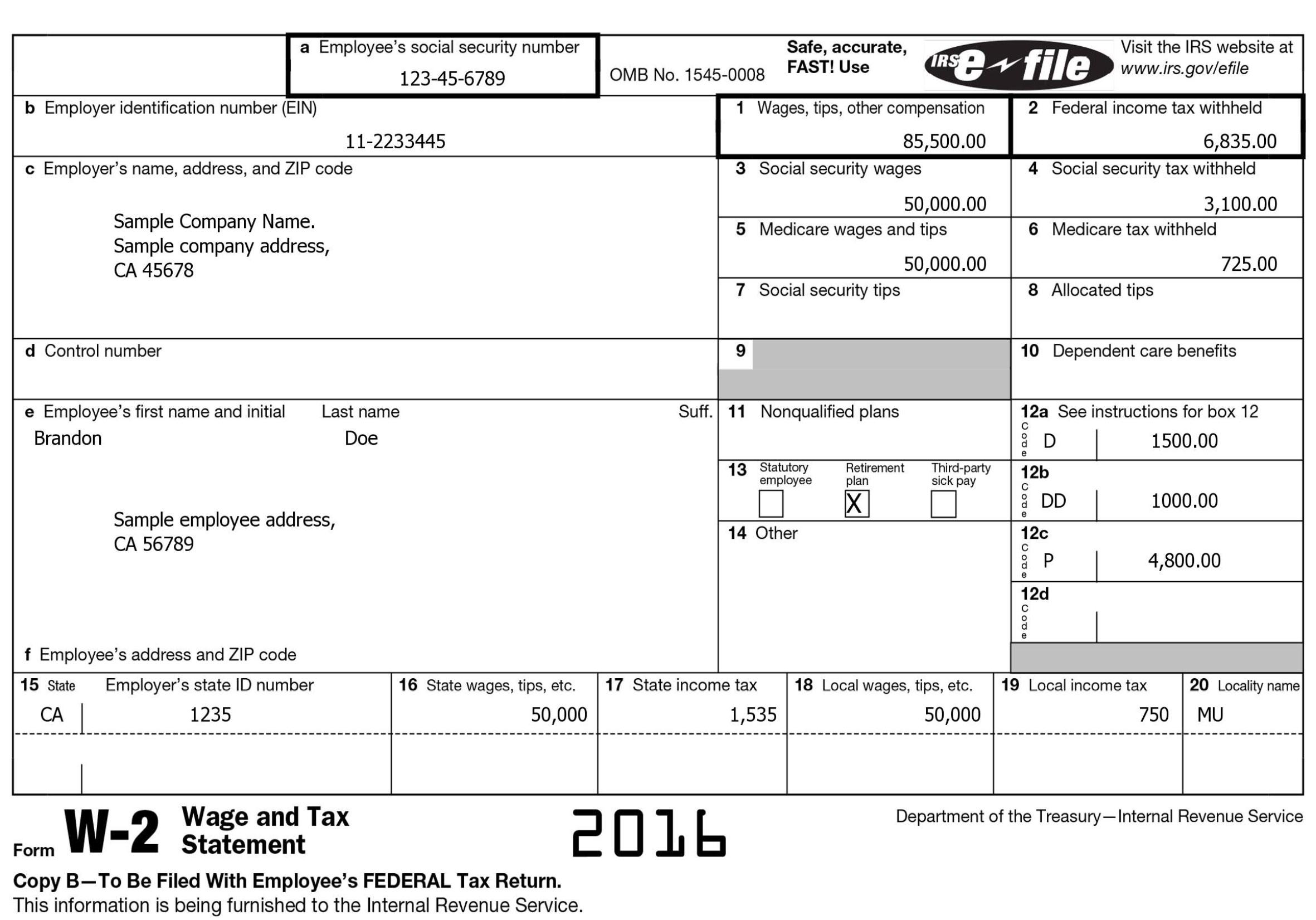 W 2 Form Sample Paystub Generator Pay Stubs