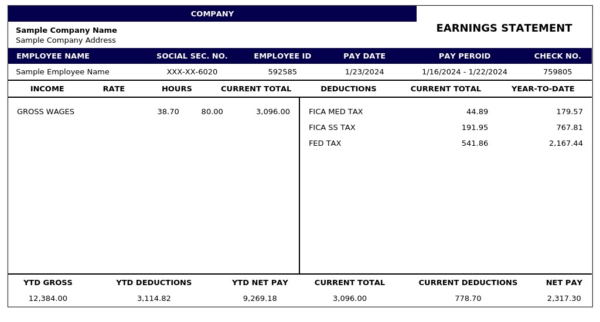 Free Pay Stub Template Generator | Sample Pay Stubs Examples | Generate ...