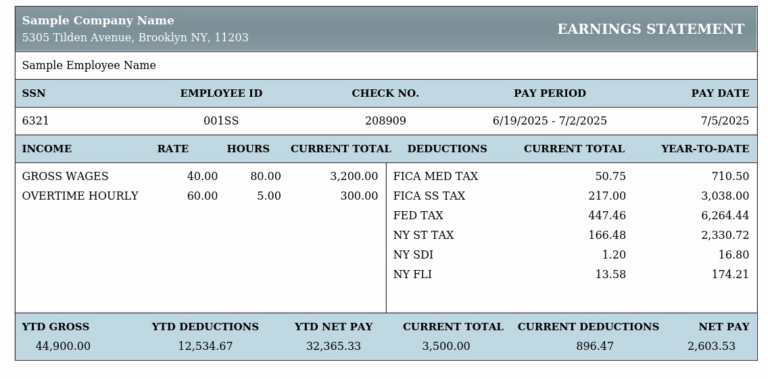 New York Paystub Generator