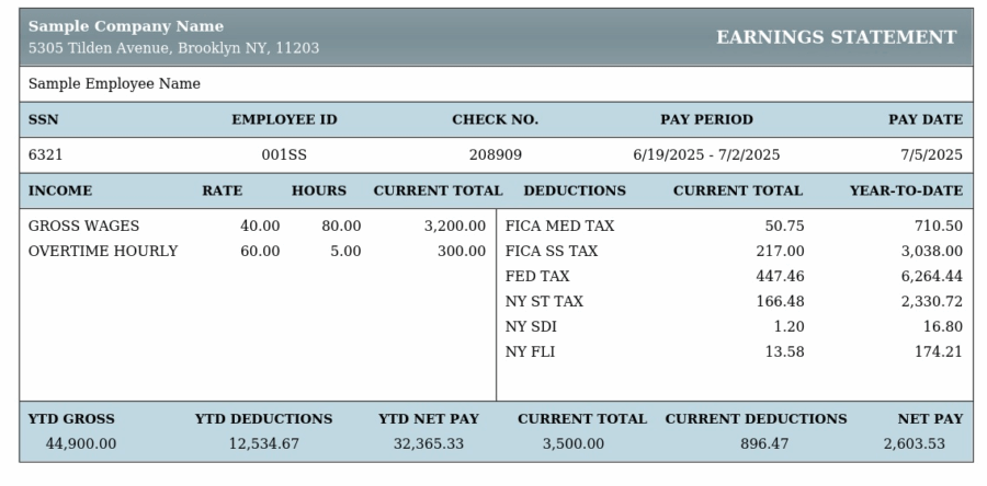 New York Paystub Generator